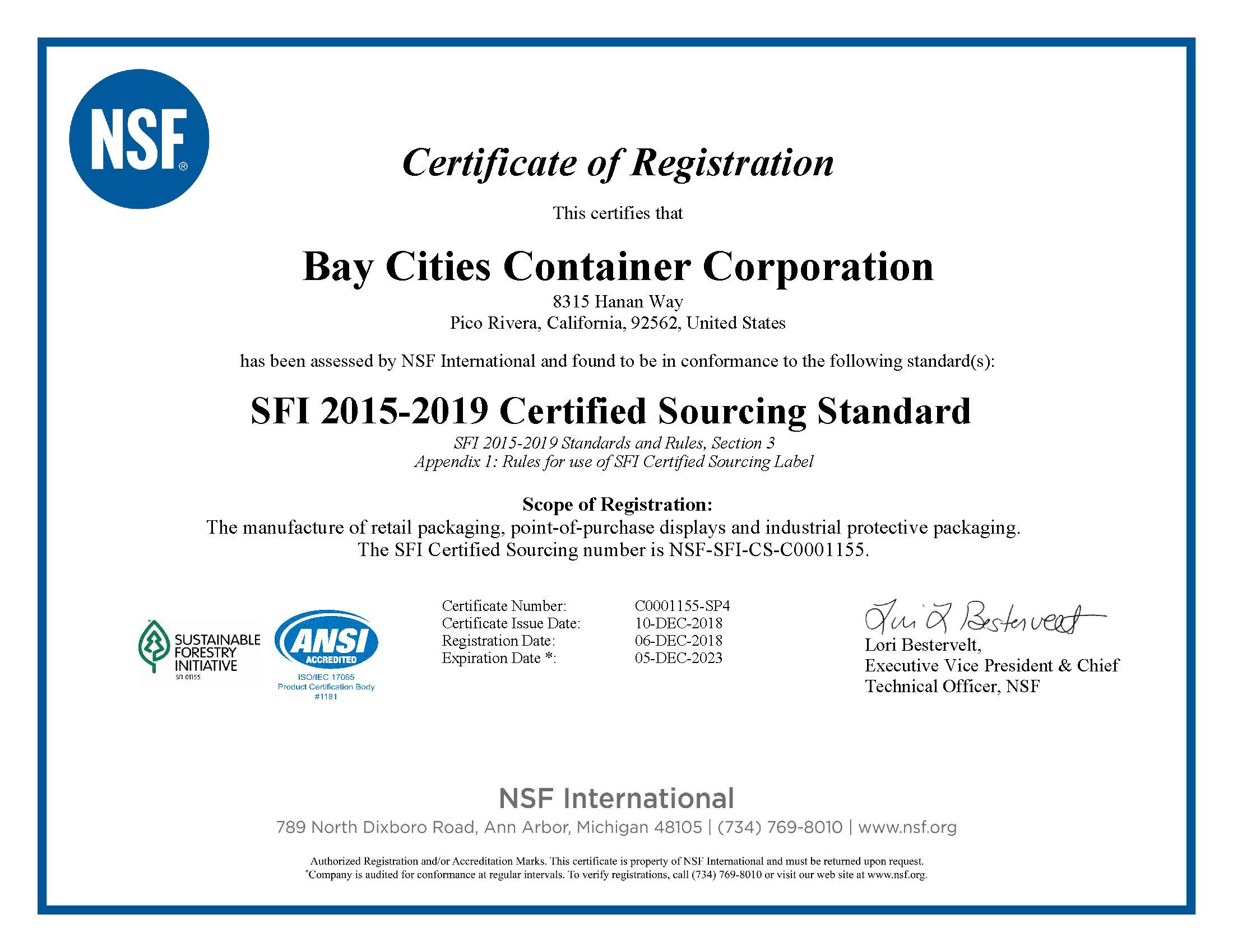 Certifications - Bay Cities